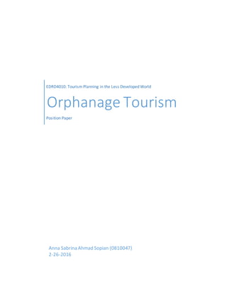 Introduction to Orphanage Tourism | DOCX