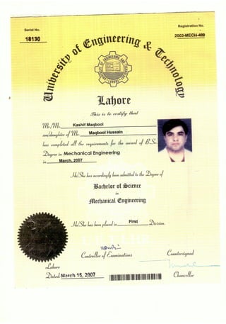 Degree B.Sc Mechanical Engineering | PDF