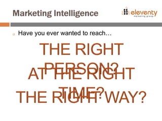Eleventy Marketing Intelligence presentation | PPTX