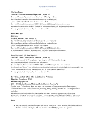 Sylvia Hinojosa Welsh resume | DOCX