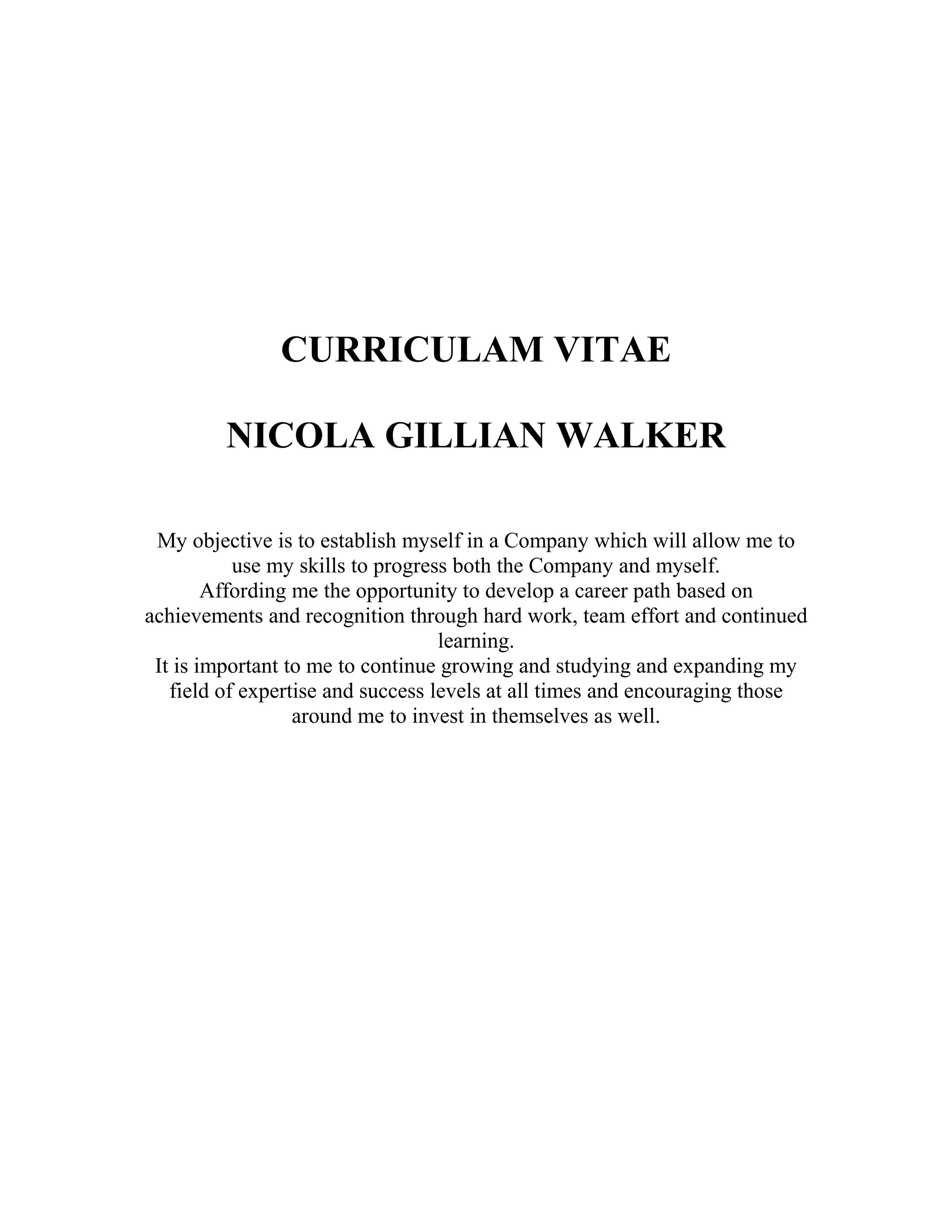 CV Nikki Walker 2015 January | DOC