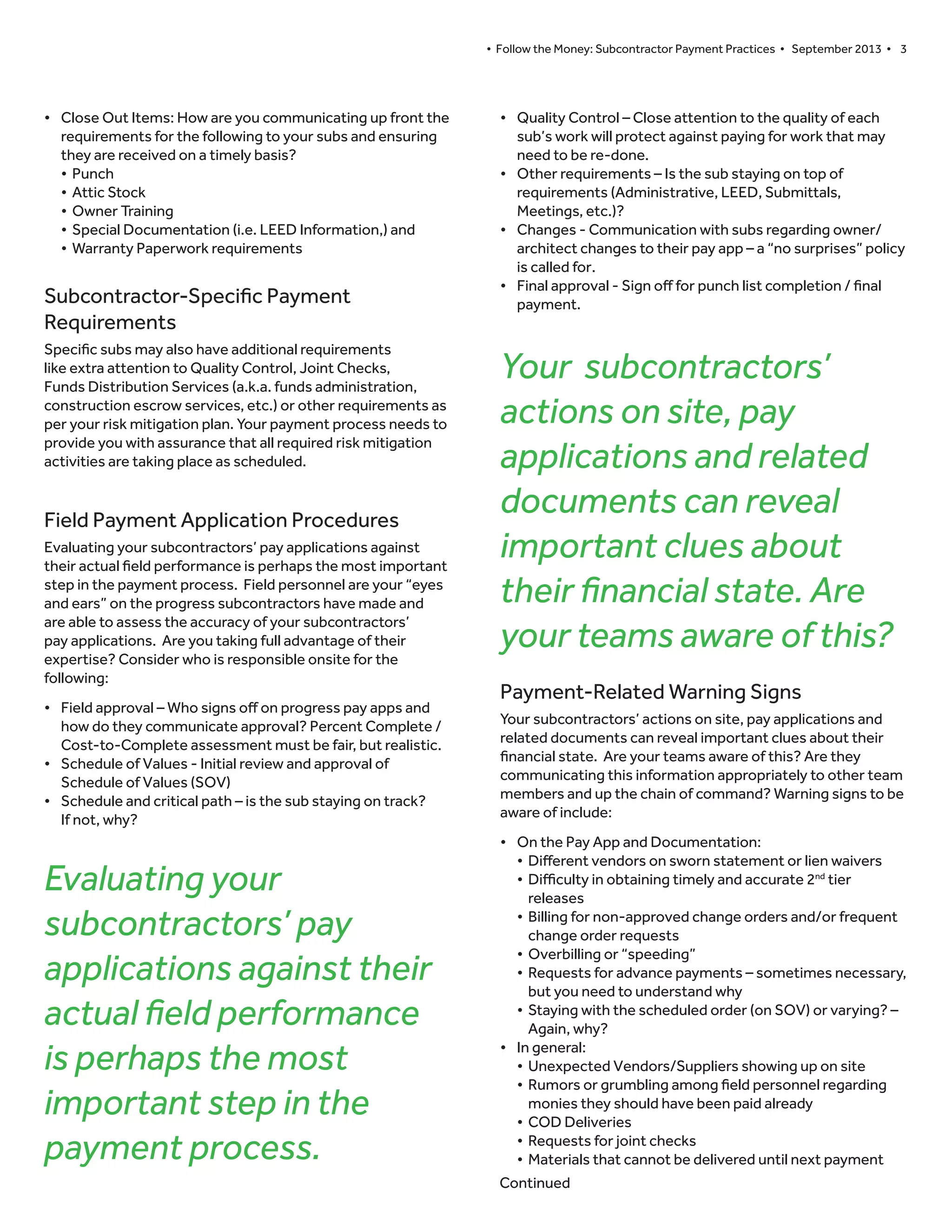 Follow the Money_Subcontractor Payment Practices | PDF