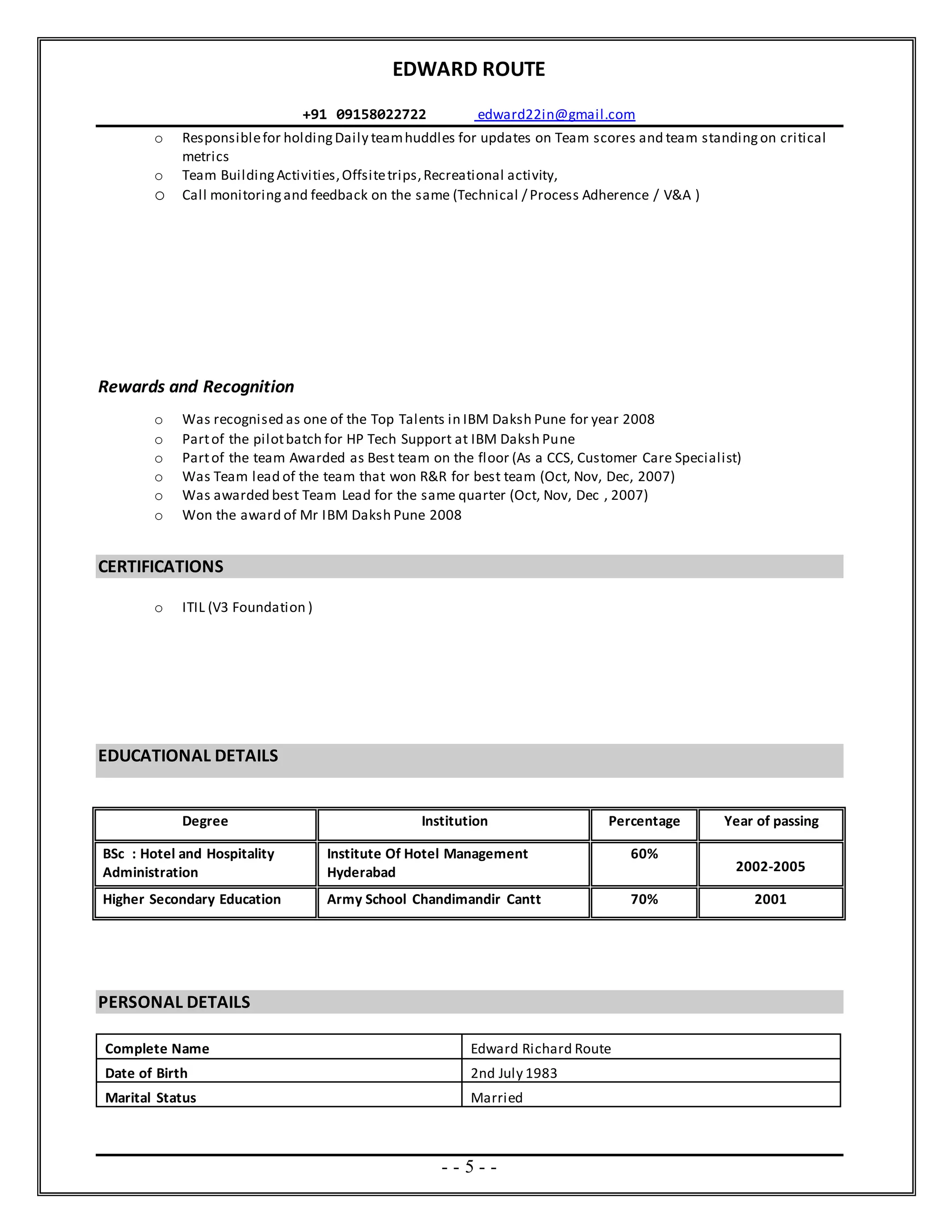 Edward Resume Capgemini | DOCX | Computer Software and Applications ...
