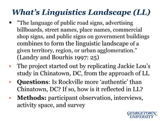 Linguistics Landscape Poster Session | PPTX