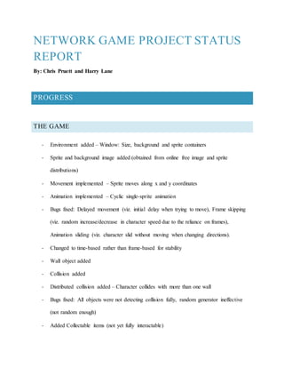 Game Project Status Report
