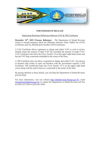 VAT&TIN Cert_Messaging | PDF | Personal Taxes | Personal Finance