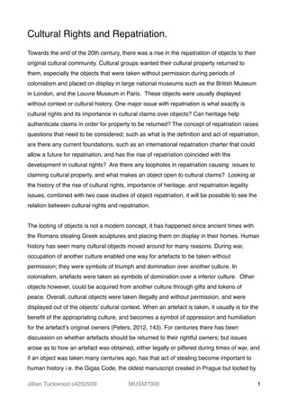 Repatriation Essay PDF | PDF