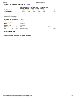 Academic Transcript | PDF