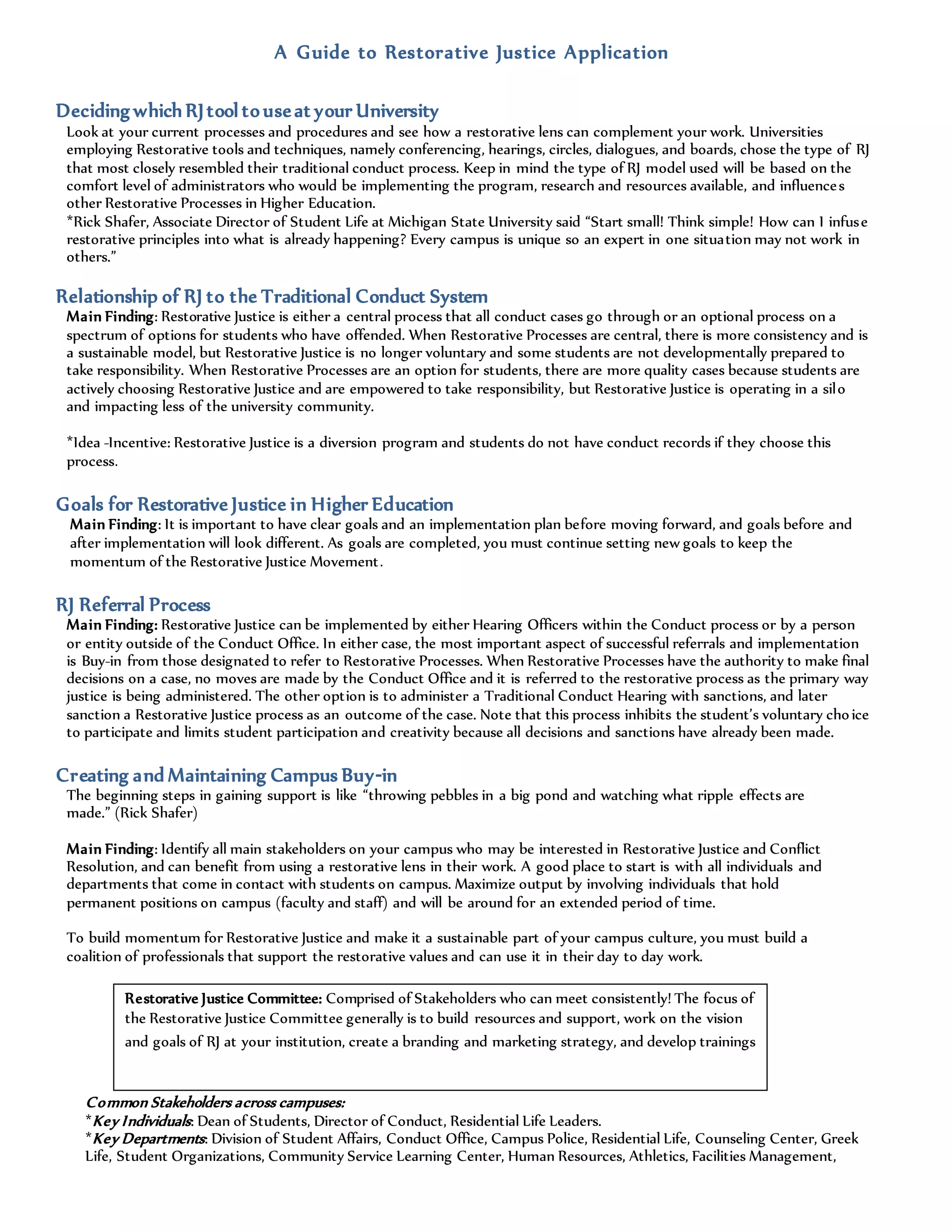 RJ Presentation Handout - Guide | DOCX