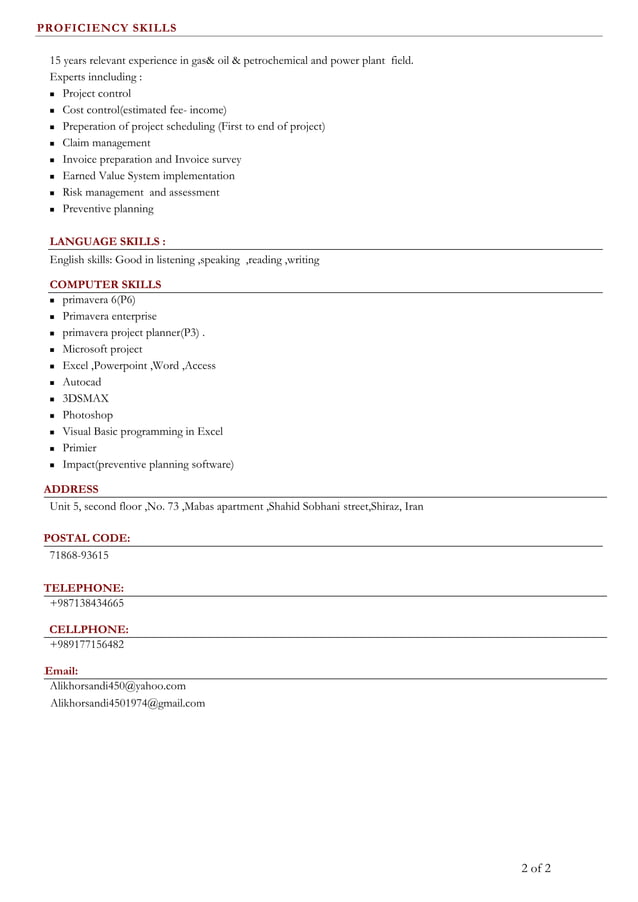ENGLISH RESUME 6 | PDF