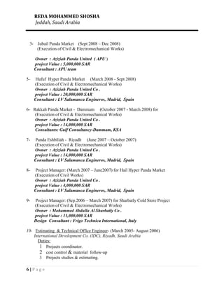 Reda shosha CV 1st oct 2014 rev 1 - Copy | PDF