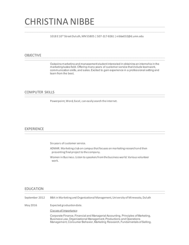 Resume (1) | DOCX | Business Administration | Business