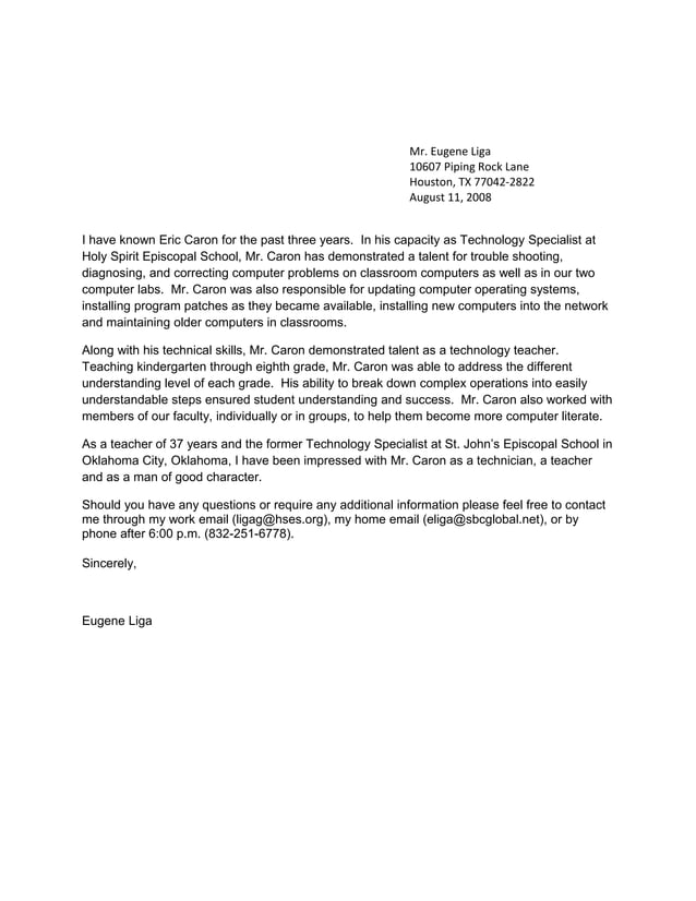 Eugene Liga letter | PDF Eugene Liga letter | PDF