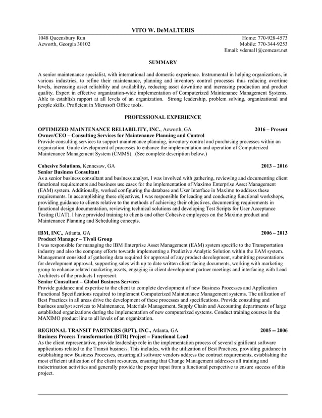 vdm_Resume_110216 (2) | PDF