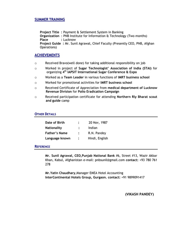 Resume Vikash Pandey | PDF Resume Vikash Pandey | PDF