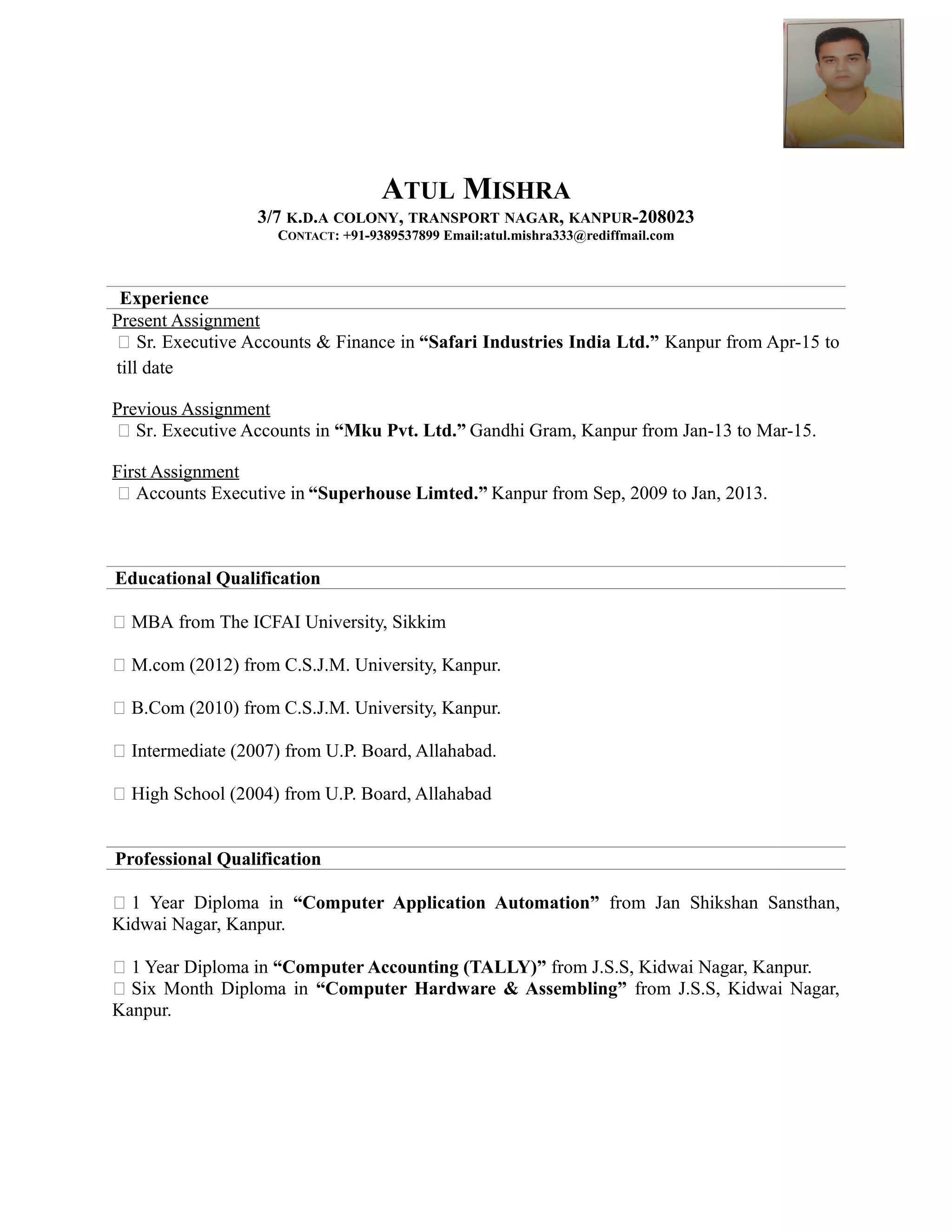 Resume_Atul_Mishra007 | PDF