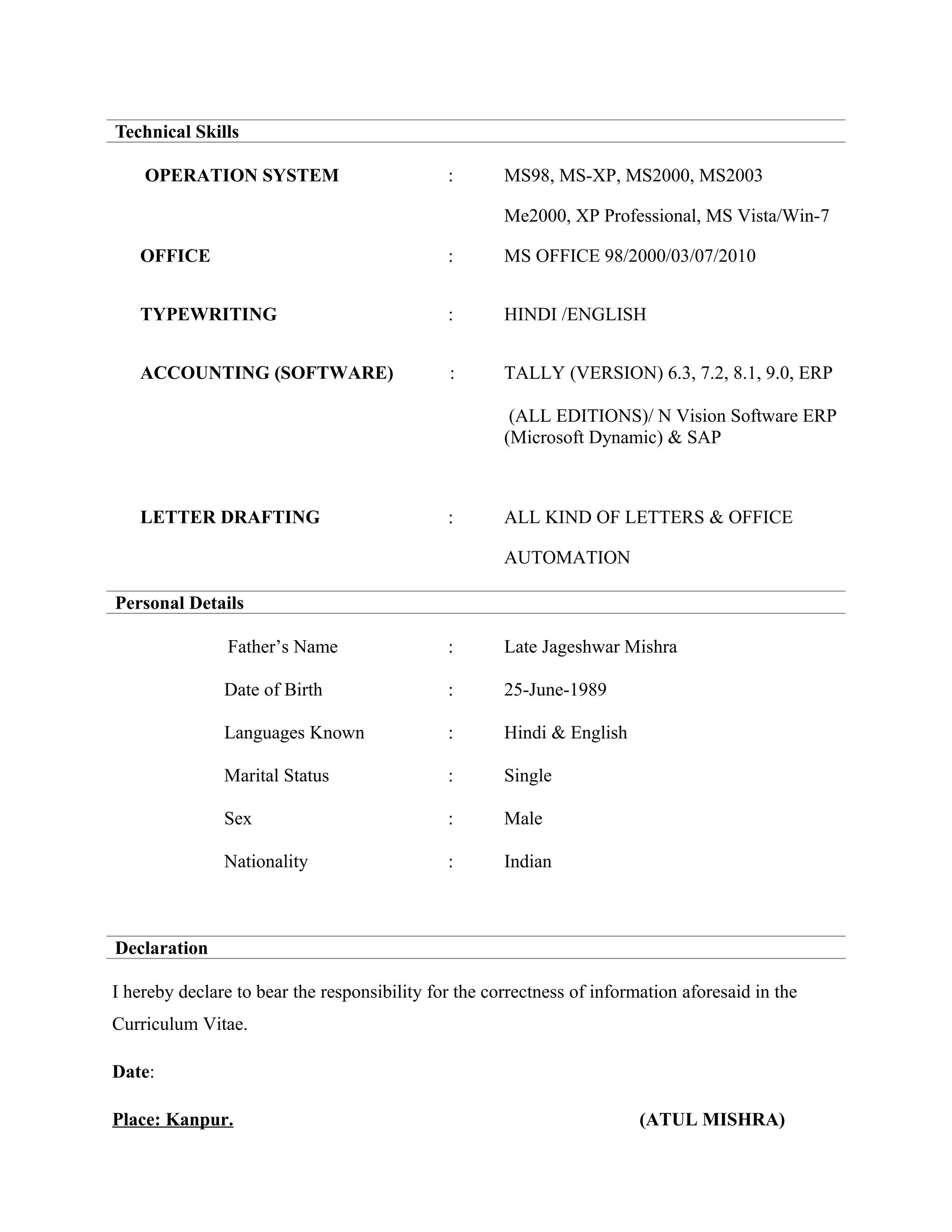 Resume_Atul_Mishra007 | PDF