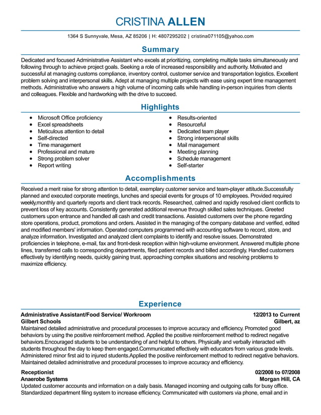 Cristina Allen Resume | PDF | Sales | Business
