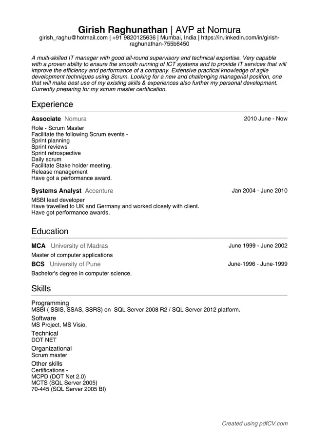 Girish Raghunathan_IT | PDF