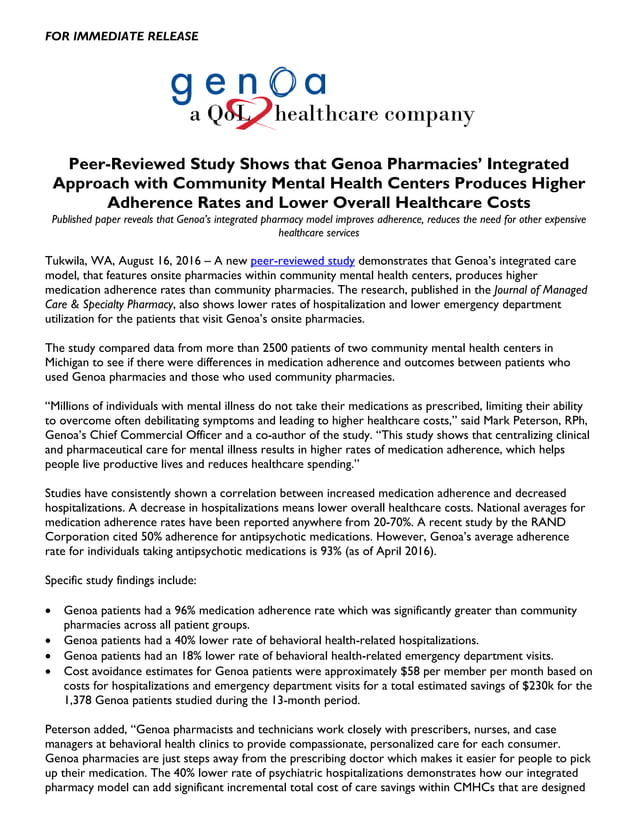 Genoa Study Release Overview | PDF