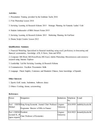 Fok Cheuk Kwong Resume | PDF