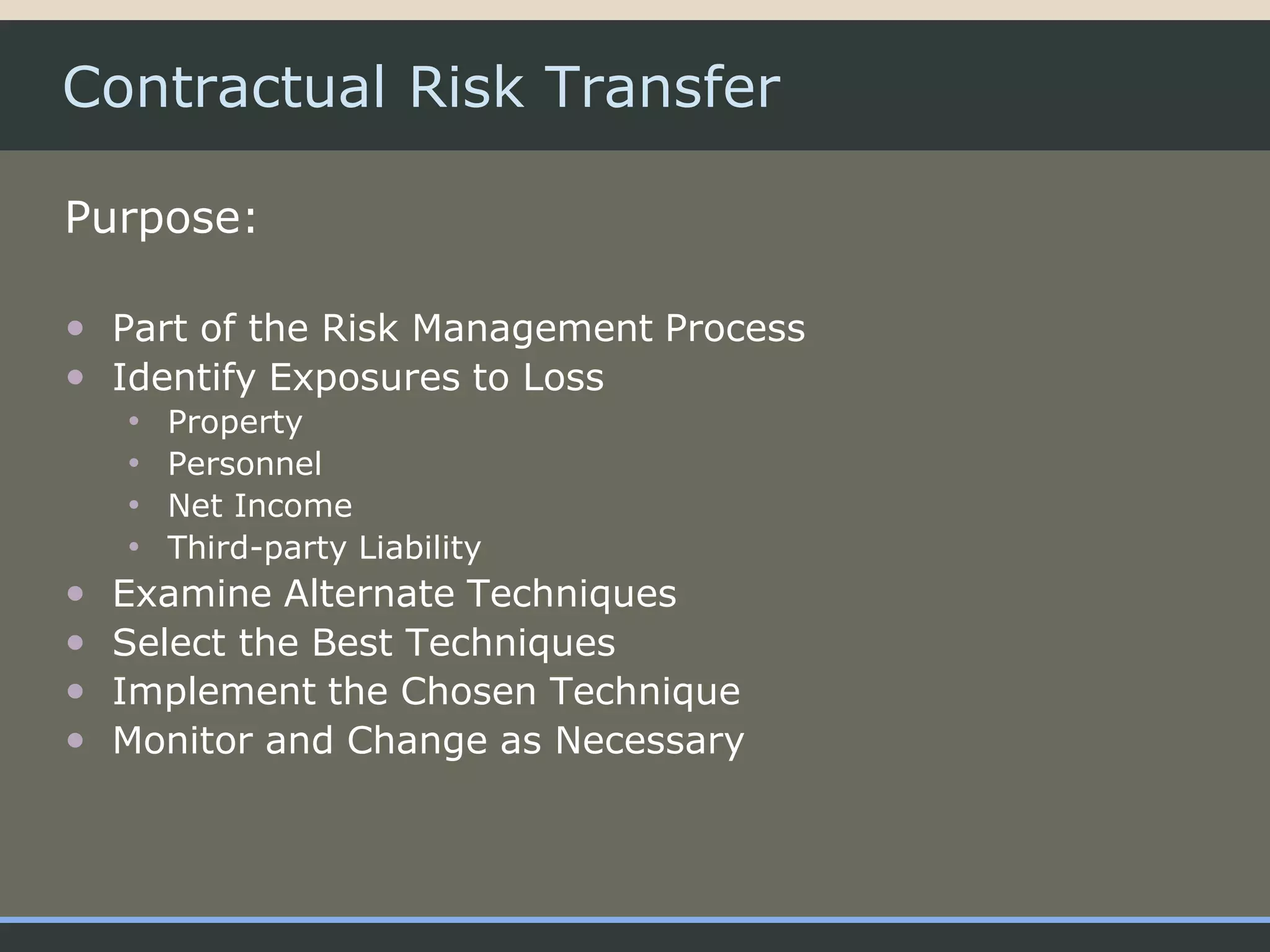 Contractual Risk Transfer in Construction Contracts | PPT
