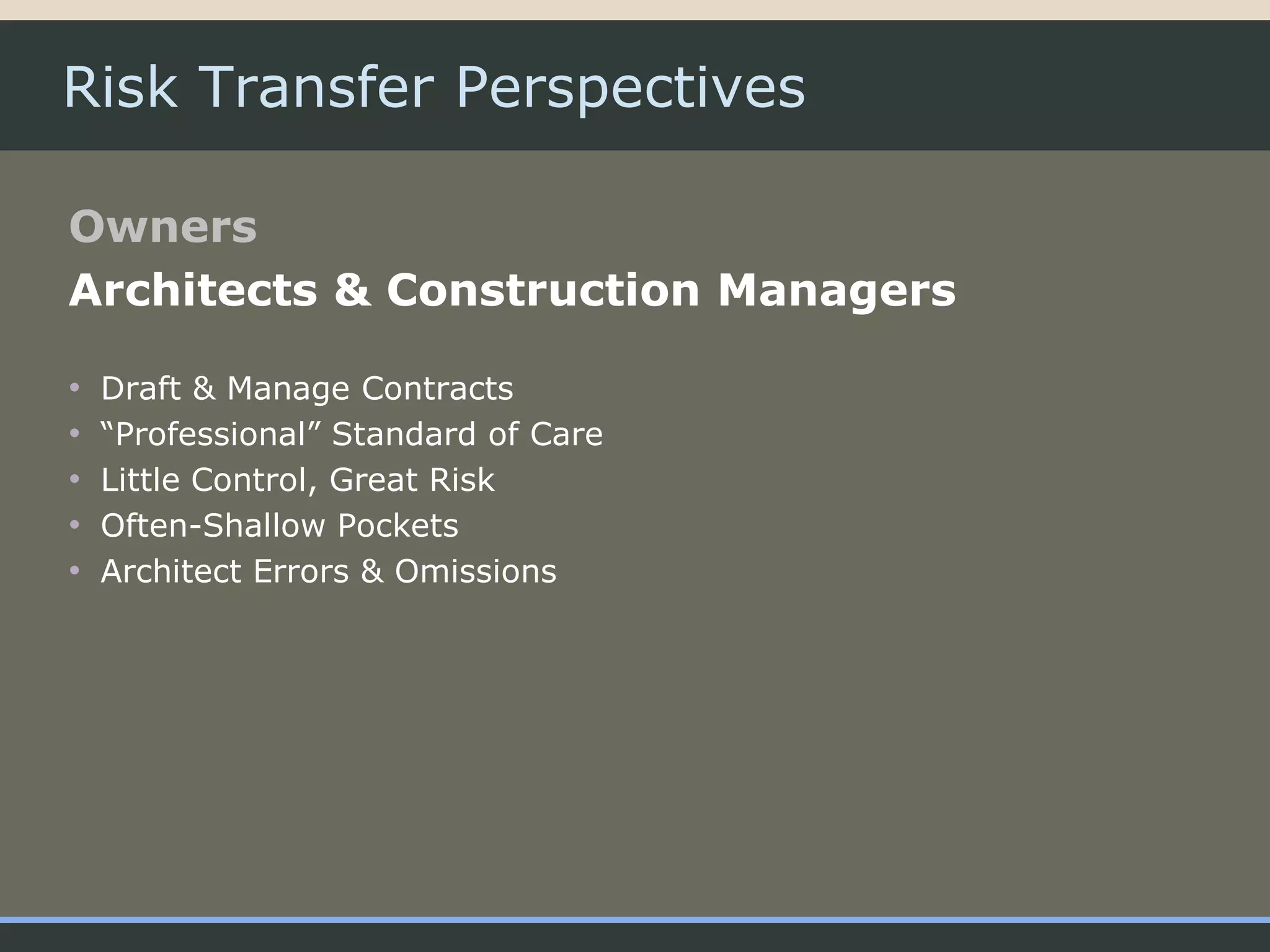 Contractual Risk Transfer in Construction Contracts | PPT