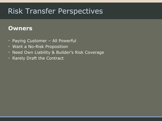 Contractual Risk Transfer in Construction Contracts | PDF