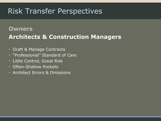 Contractual Risk Transfer in Construction Contracts | PDF