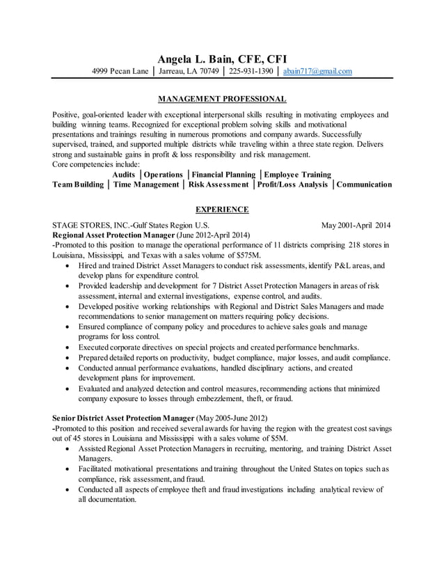 Angela L Bain - resume | PDF