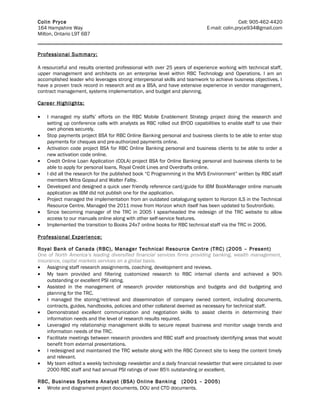 Colin Pryce's Resume External | DOC