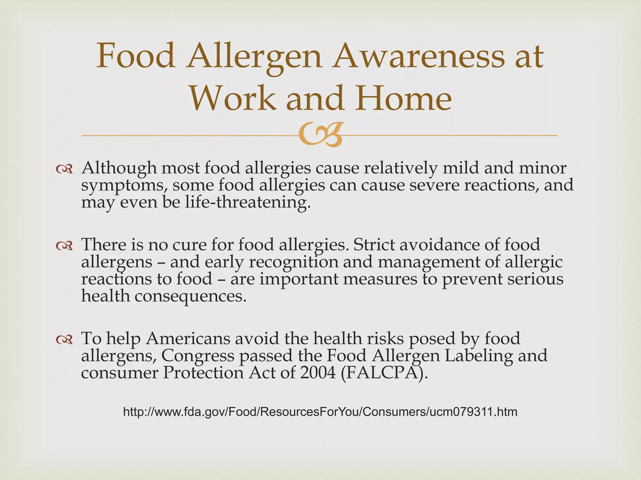 Food Allergen Awareness Training | PPTX
