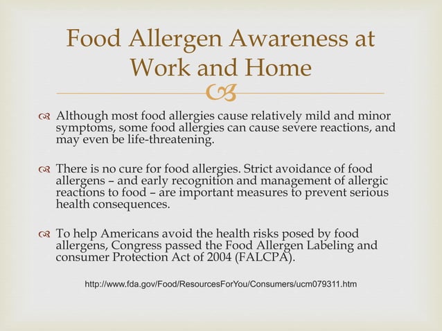 Food Allergen Awareness Training | PPTX | Digestive Disorders ...