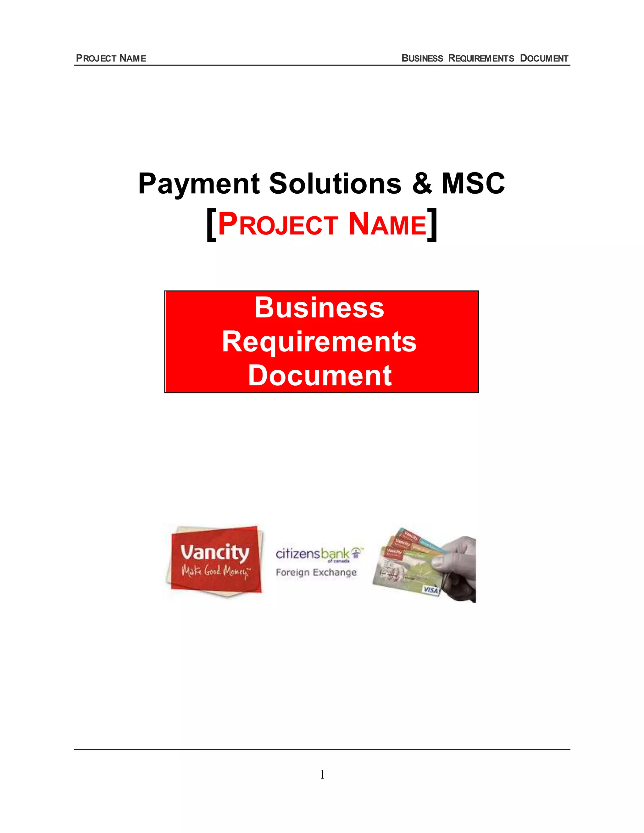 Business Requirements Document Template | DOCX