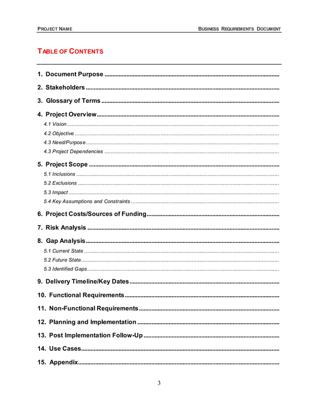 Business Requirements Document Template | DOCX | Business | Business ...