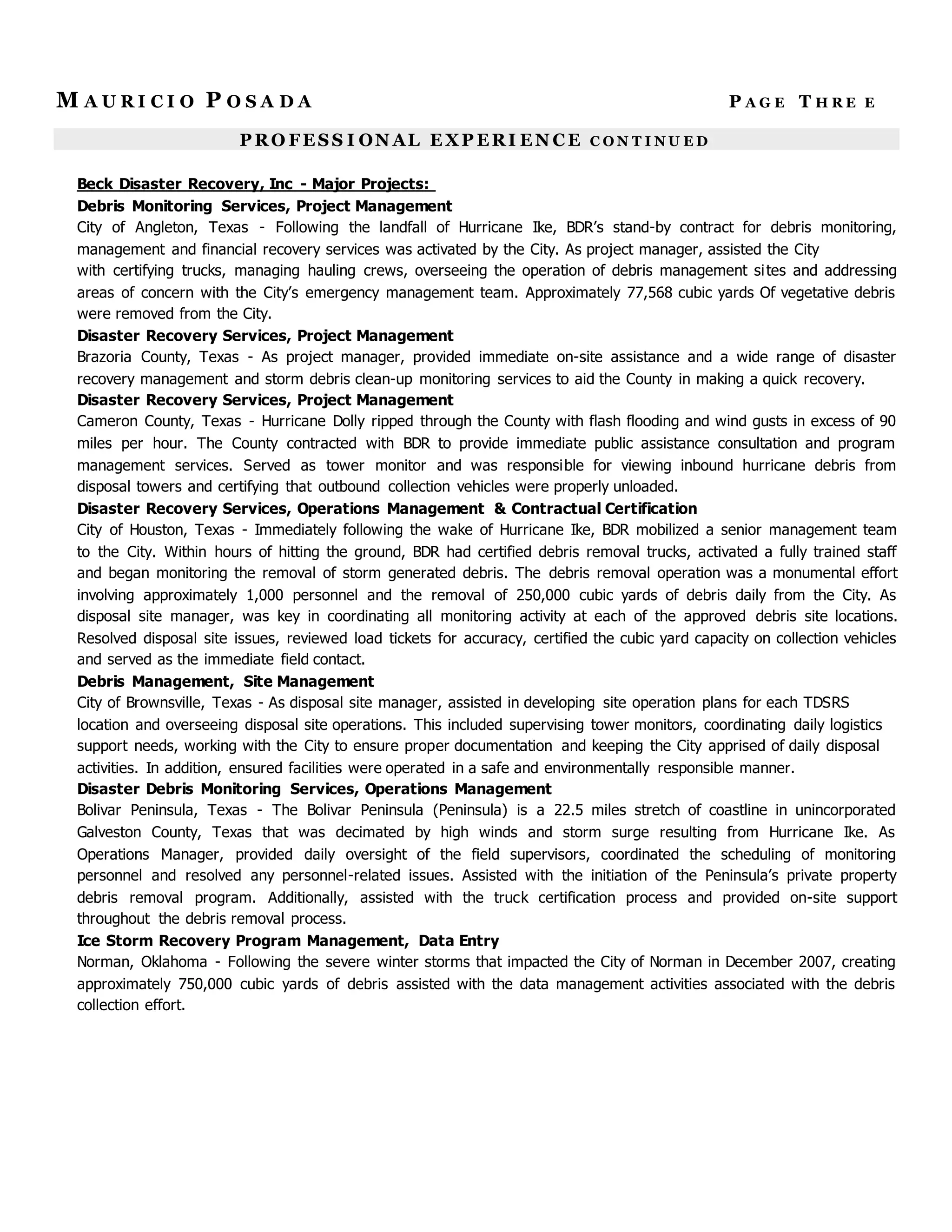 Mauricio Posada Resume Updated. 2016 | DOCX