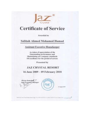 sabbah certification | DOCX