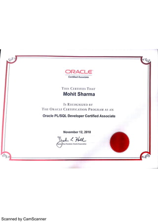OCA Certificate | PDF