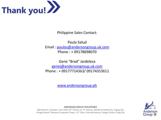 Corporate Profile Anderson Group Philippines | PDF