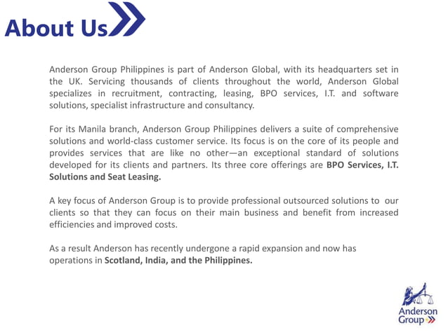 Corporate Profile Anderson Group Philippines | PDF | Computing ...