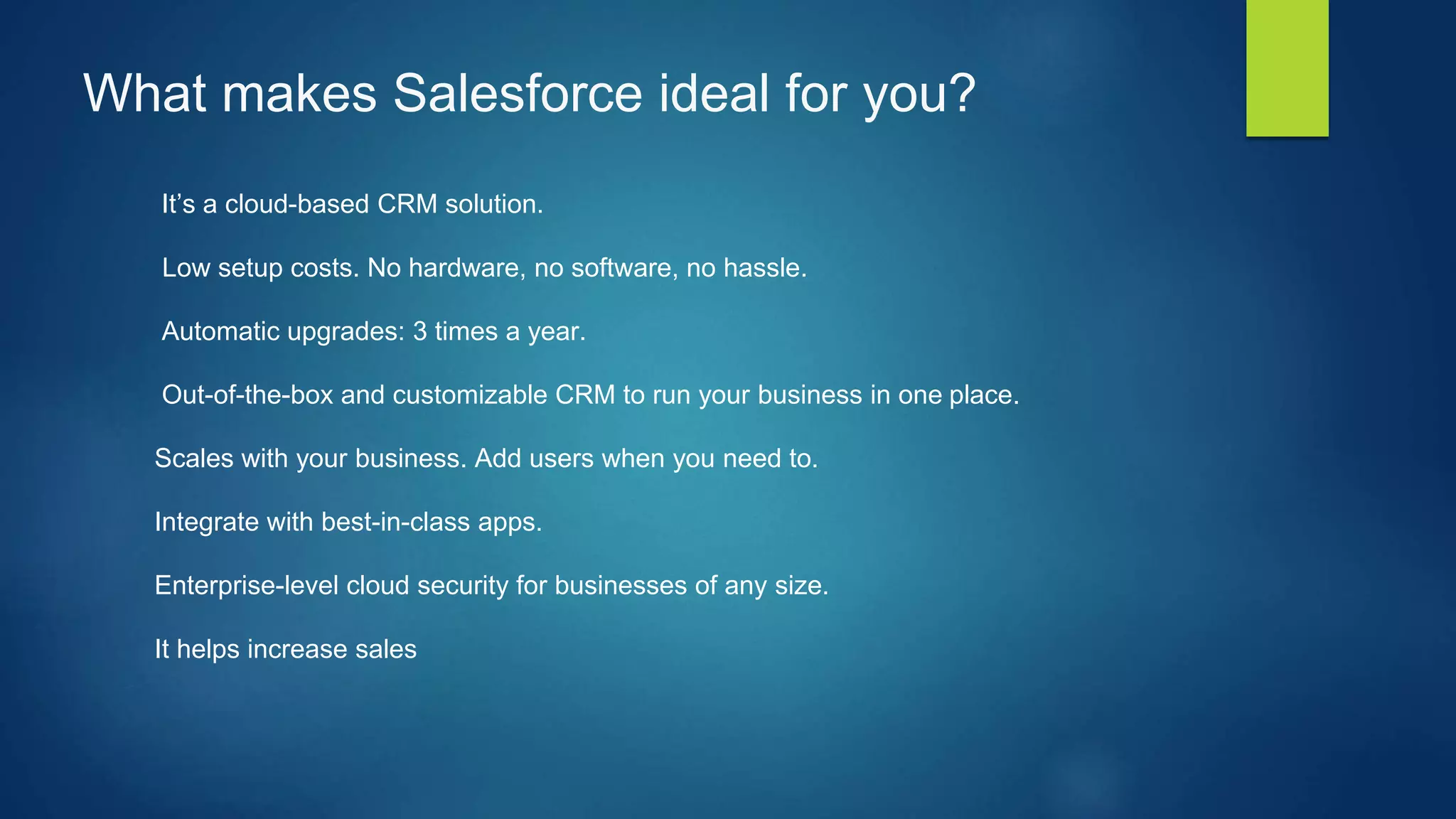 Introduction to salesforce ppt | PPTX | Cloud Computing | Internet