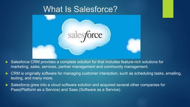 Introduction to salesforce ppt | PPTX | Cloud Computing | Internet