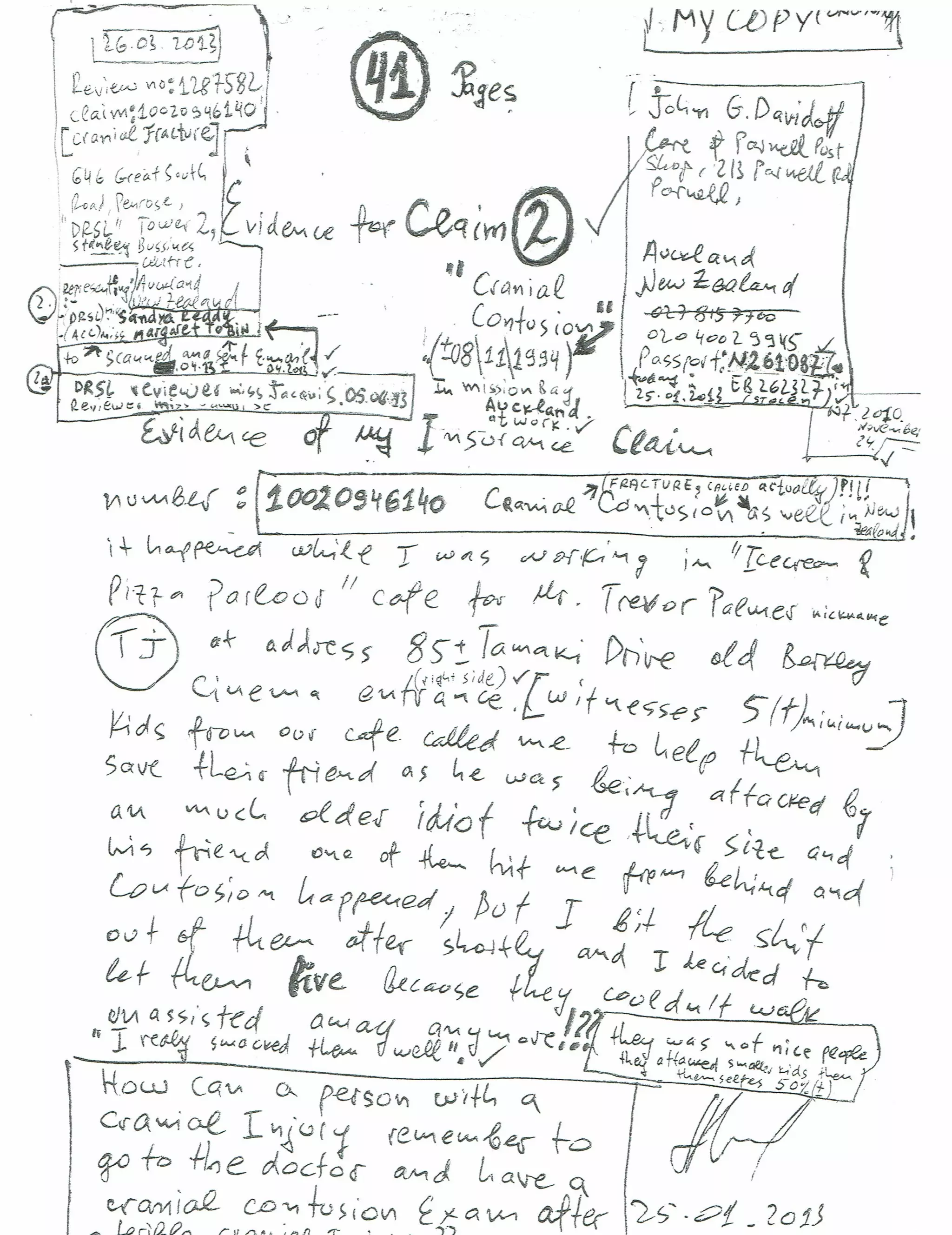 cranial fracture 41 pages evidence part 1 of 2 parts from mr. john g ...