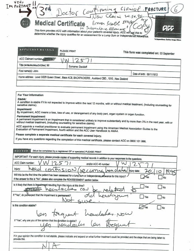 cranial fracture 41 pages evidence part 1 of 2 parts from mr. john g ...