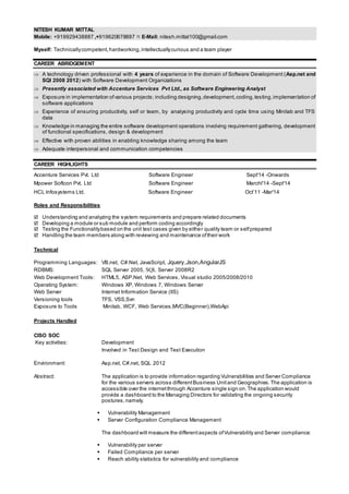 CV-NiteshMittal_4.5yrs_Exp | PDF