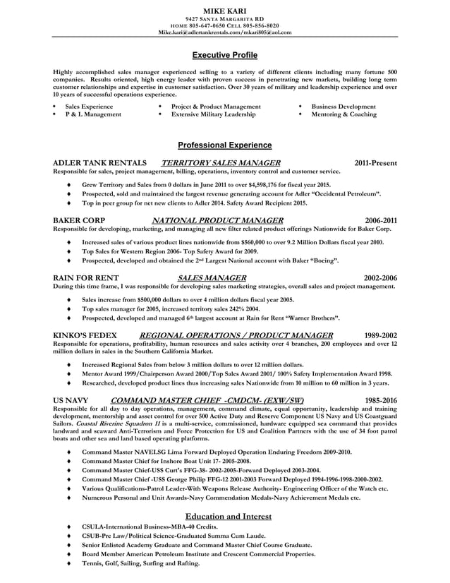 Mike Kari 2016 Resume | PDF | Sales | Business