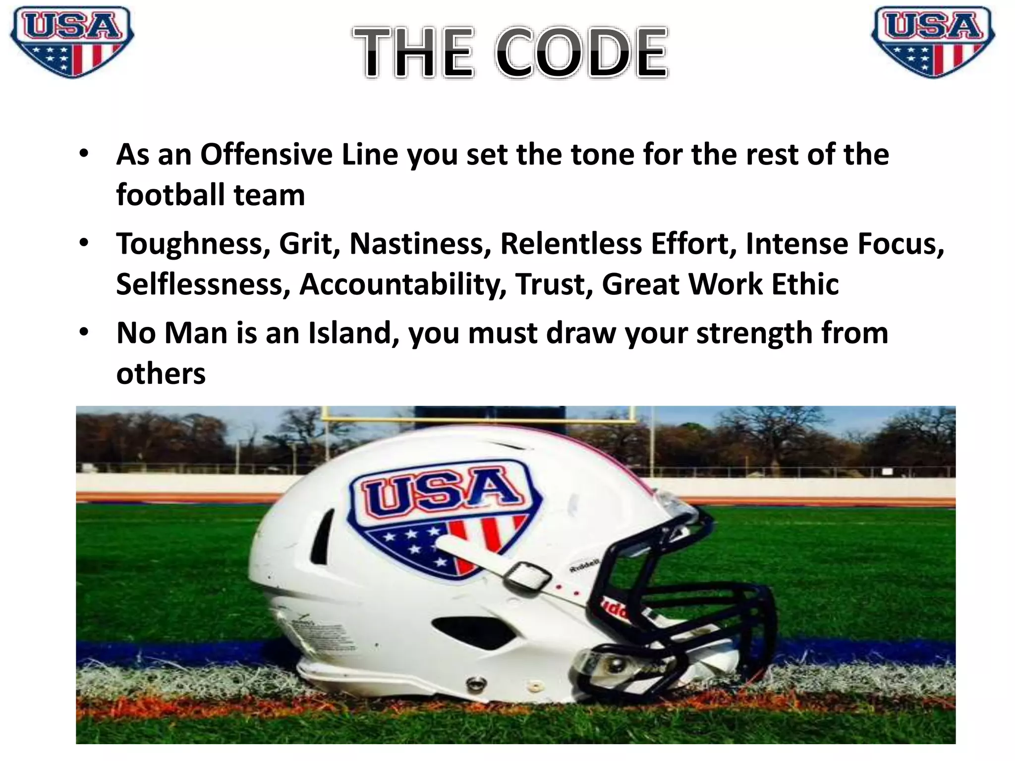 STEVEN CIOCCI USA FOOTBALL OFFENSIVE LINE MANUAL | PPTX