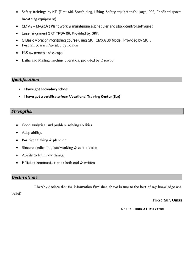 khalid RESUME 2 | DOC | Business | Business and Finance