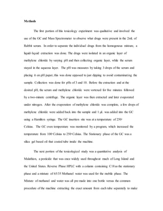 Quantitative and Qualitative analysis of Toxicology pharm 402 | DOCX