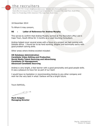 Letter of Reference | PDF